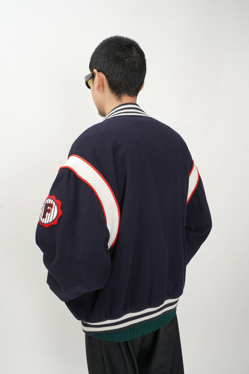 90's "FILA" -Logo Patch Stadium Jacket- – MANHOLE ONLINE STORE