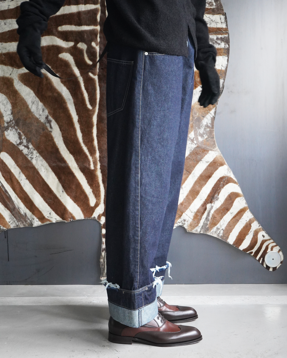DEAN BLUE -Oversized Denim Trousers- [INDIGO/WASH] – MANHOLE ONLINE STORE