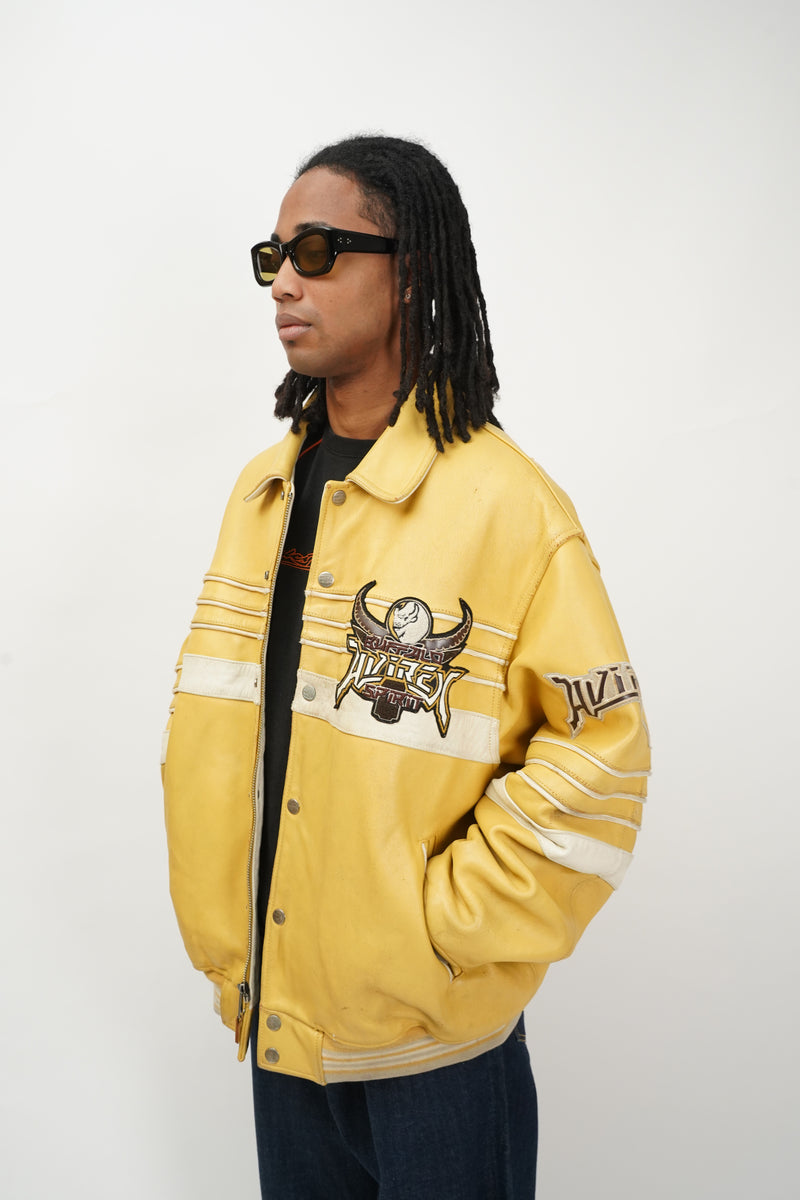 90's "AVIREX" -Buffalo Spirit Leather Jacket- – MANHOLE ONLINE STORE