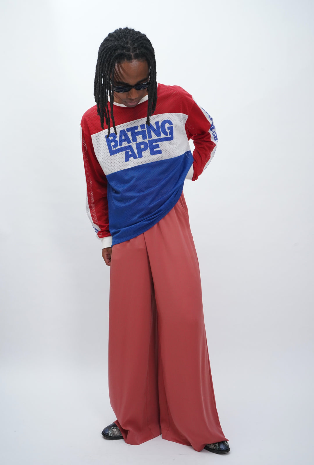 90's "A BATHING APE" -Jersey Mesh Game Shirt- – MANHOLE ONLINE STORE