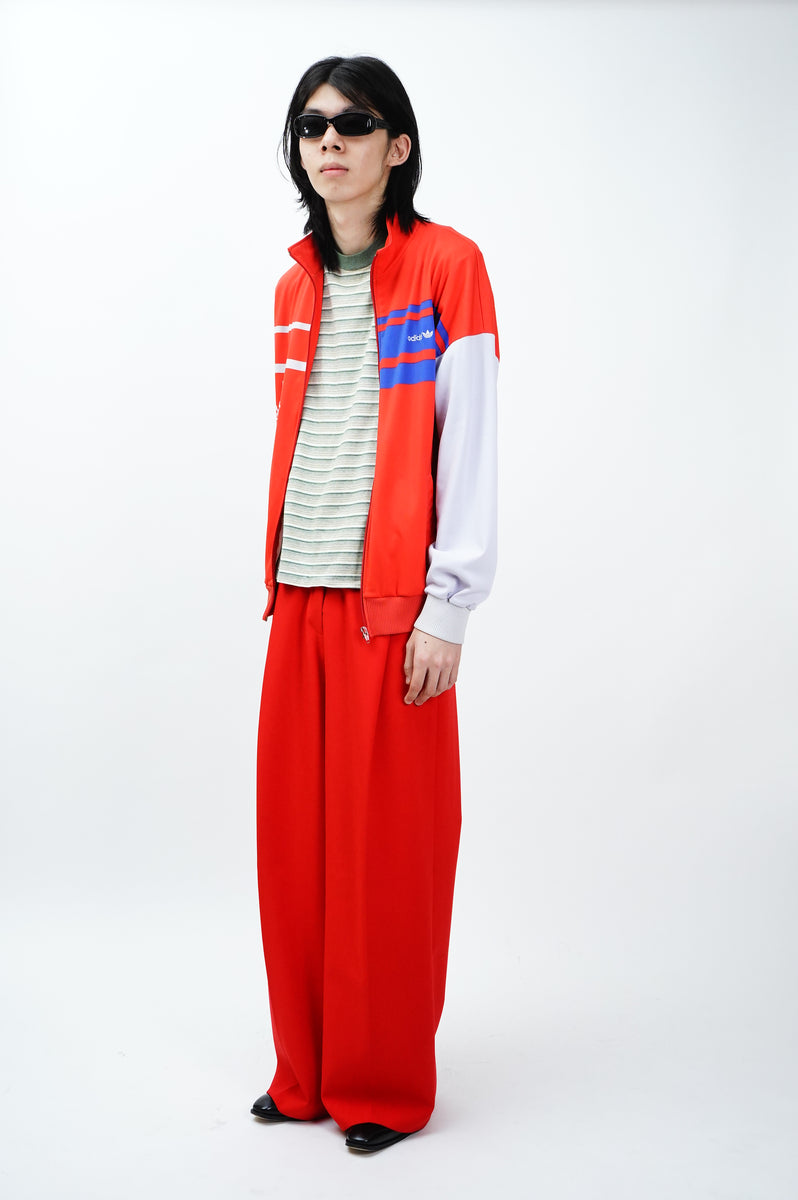 80's "adidas" -Flocky Print Track Jacket- – MANHOLE ONLINE STORE