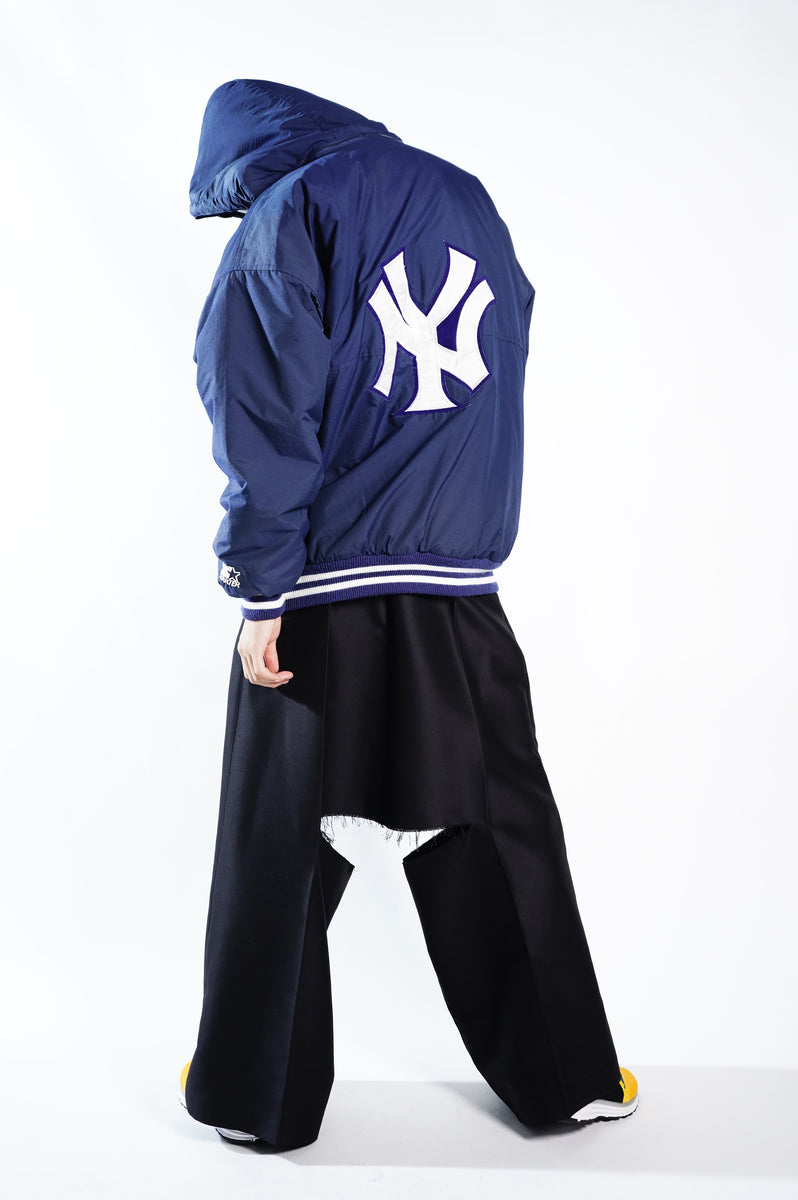 "STARTER" -"YANKEES" POLY/NYLON Padding Studium Jumper(WITH HOOD ...